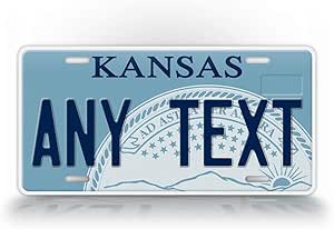 Amazon.com: SignsAndTagsOnline Custom Kansas State License Plate KS ...