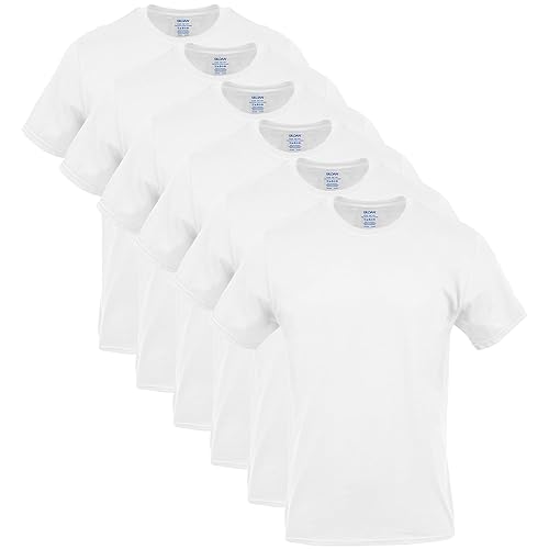 Gildan Men's Crew T-Shirts, Multipack, Style G1100, White (6-Pack ...