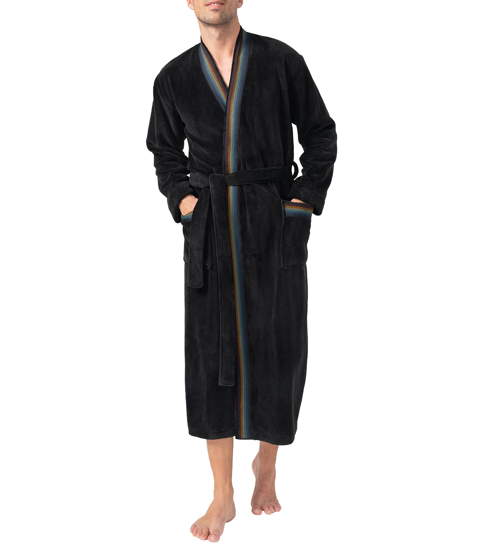 DAVID ARCHY Men's Robe, Warm and Soft Cozy Coral Plush Fleece Long ...