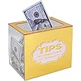 Amazon.com: Yamahiko Acrylic Tips Jar for Money, Gold Tip Box for ...
