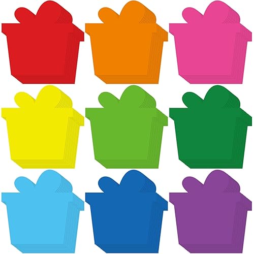 Geyee 108 Pcs Christmas Paper Cutouts Present Gift Box Paper Christmas ...