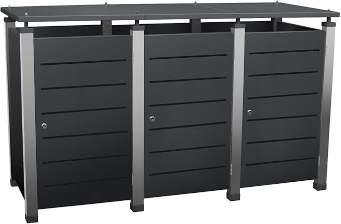 RiBa Box per bidoni dell'immondizia, modello Pacco E Line, per 3 bidoni ...