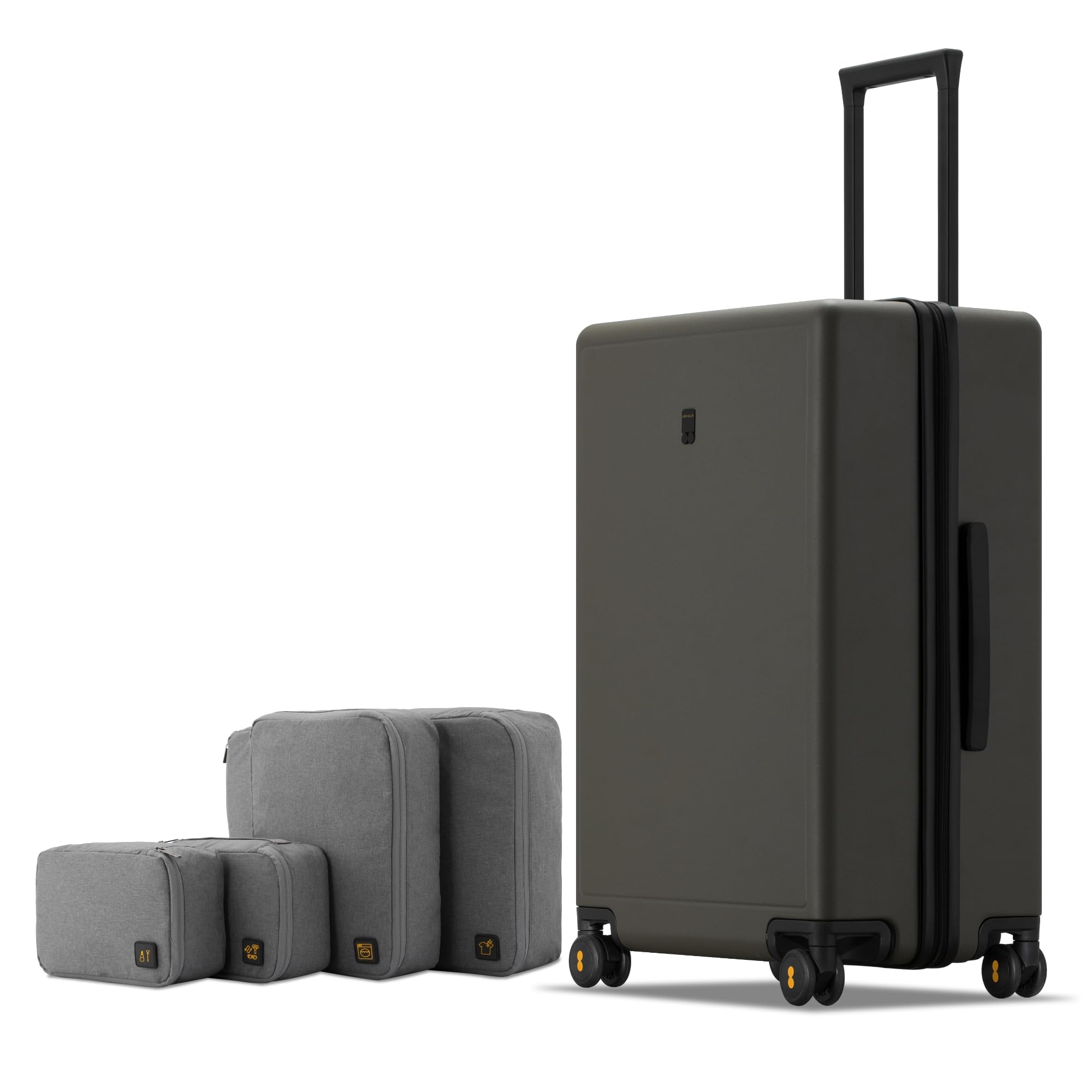 LEVEL8 Elegance Checked Luggage, 24 Inch Hardside Suitcase, Lightweight ...
