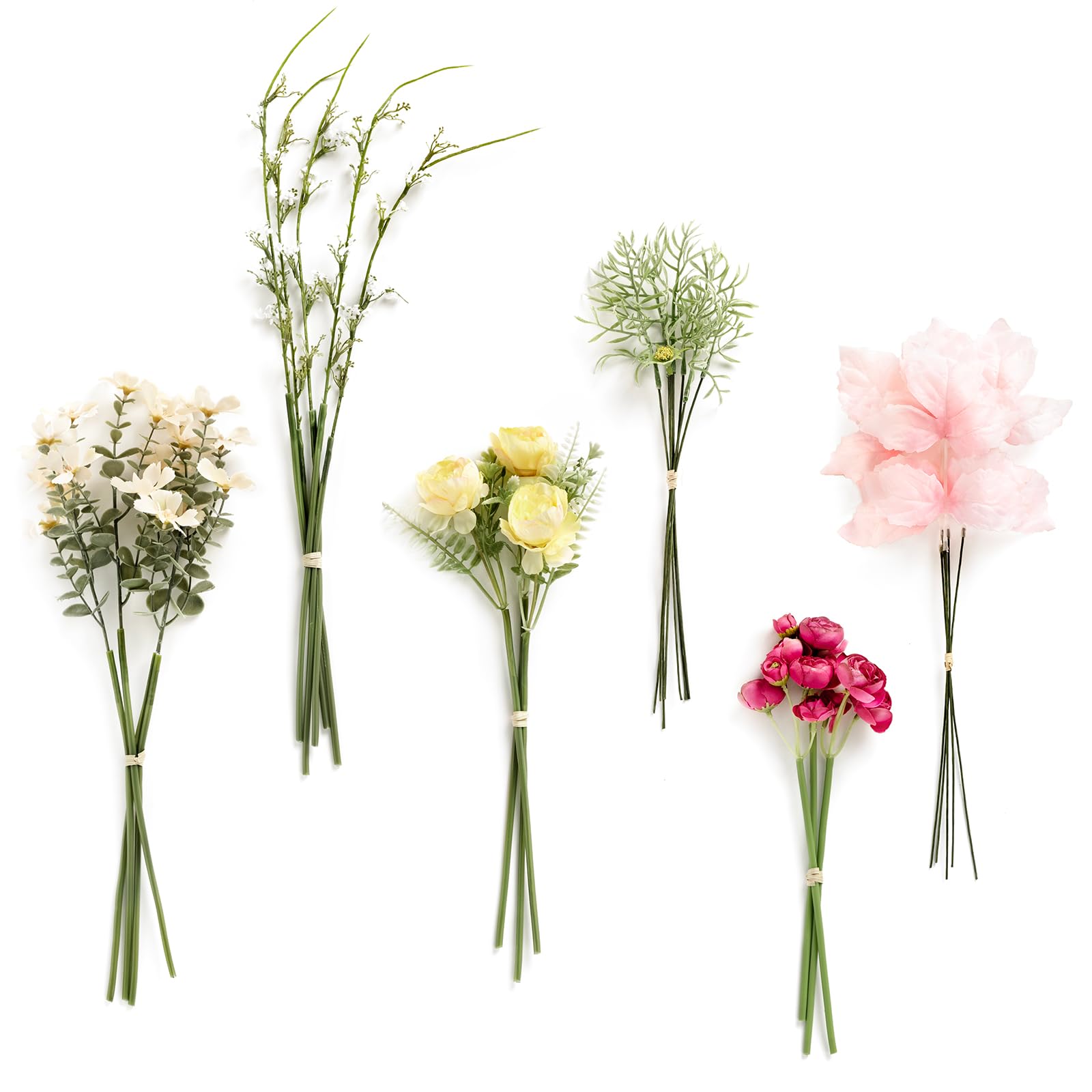 Ling's Moment Artificial Greenery Stems Box Set, 27pcs with 6 Kinds of ...