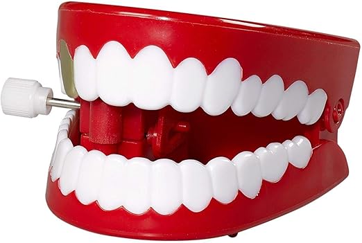 Chattering Teeth Wind Up Toy Red Fake Gag Chopper Mouth Funny Stocking ...