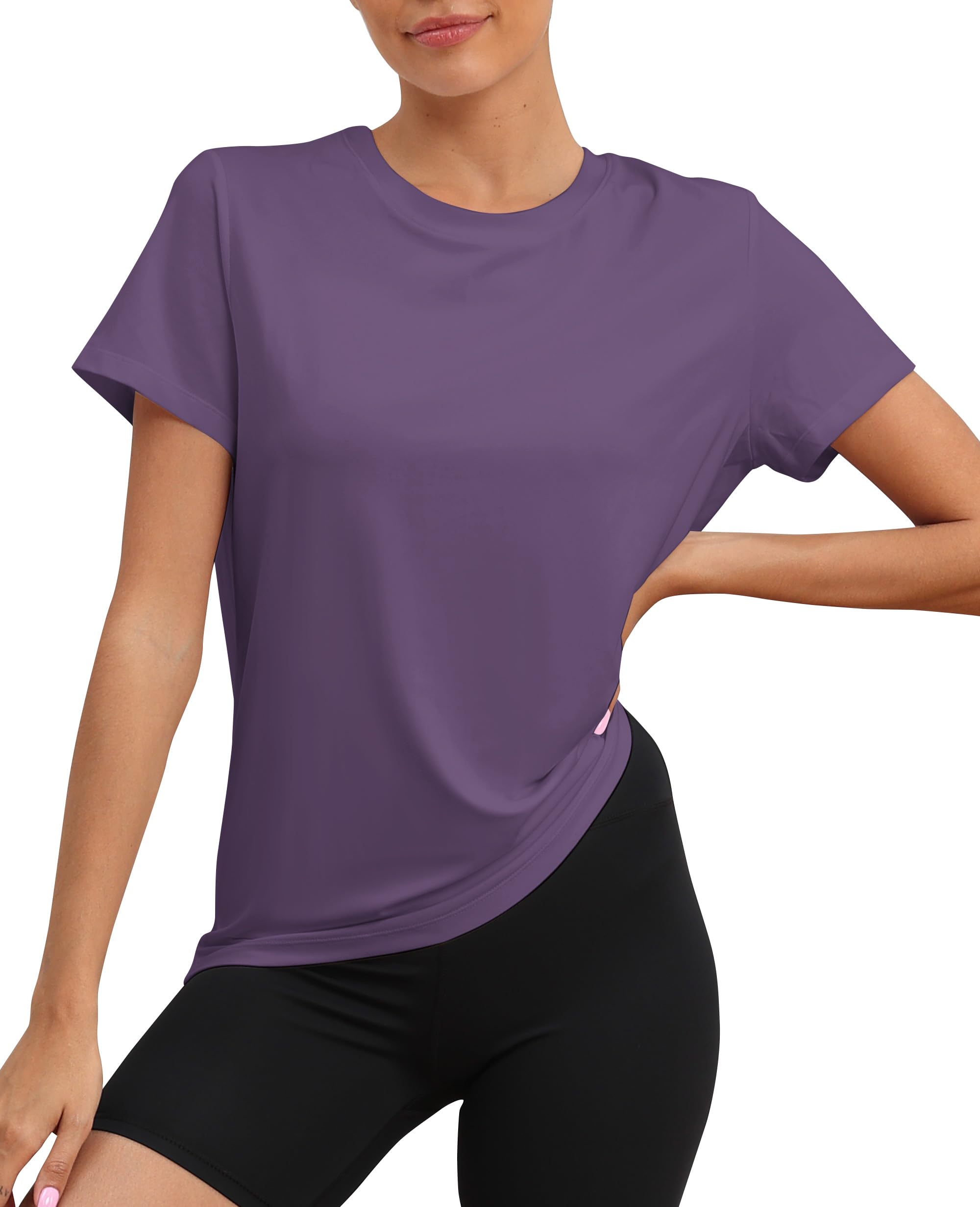 KevaMolly Purple Workout Tops for Women UPF50+ Breathable Loose Fit ...