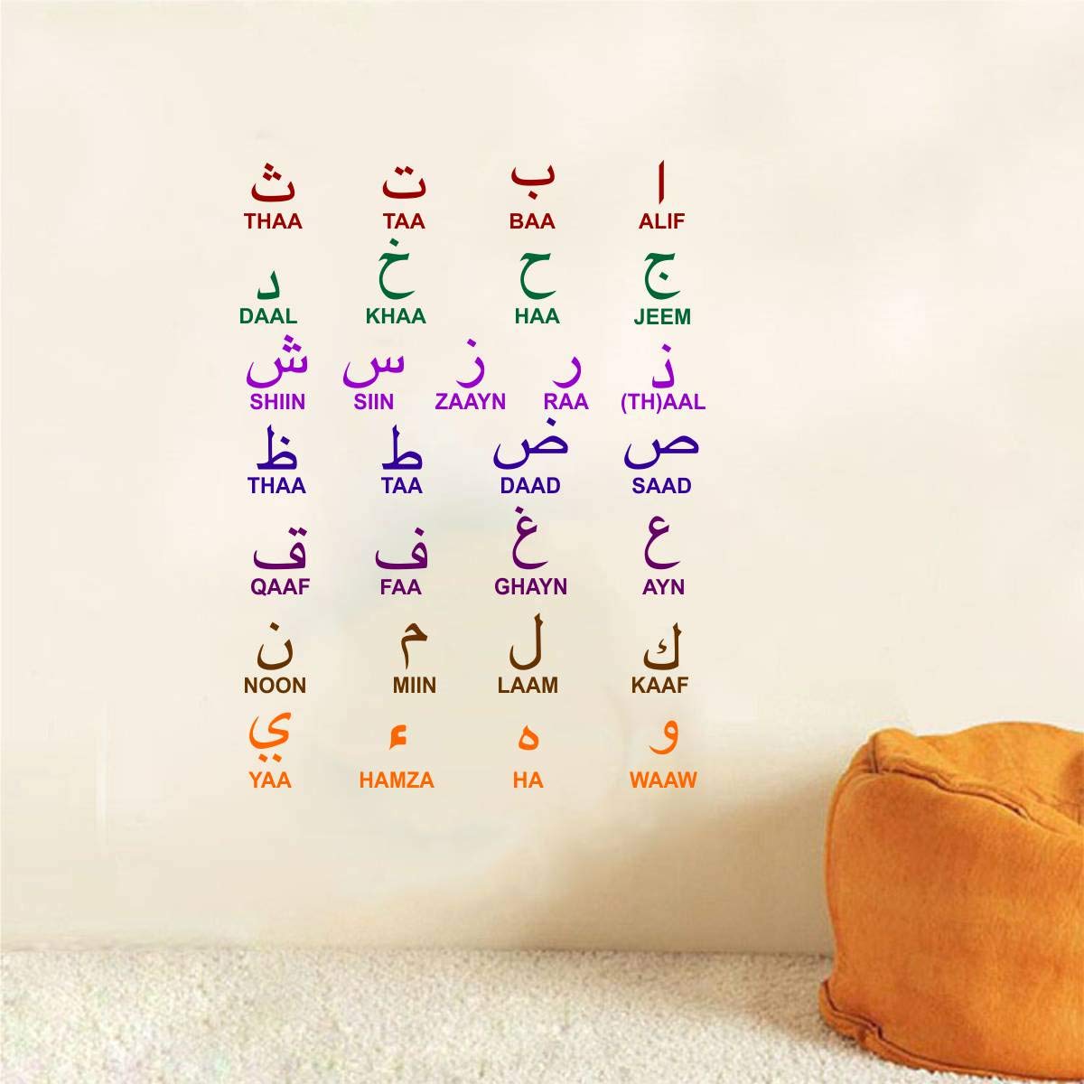 Decal O Decal ' Arabic Alphabets with English Letters ' Wall Stickers ...