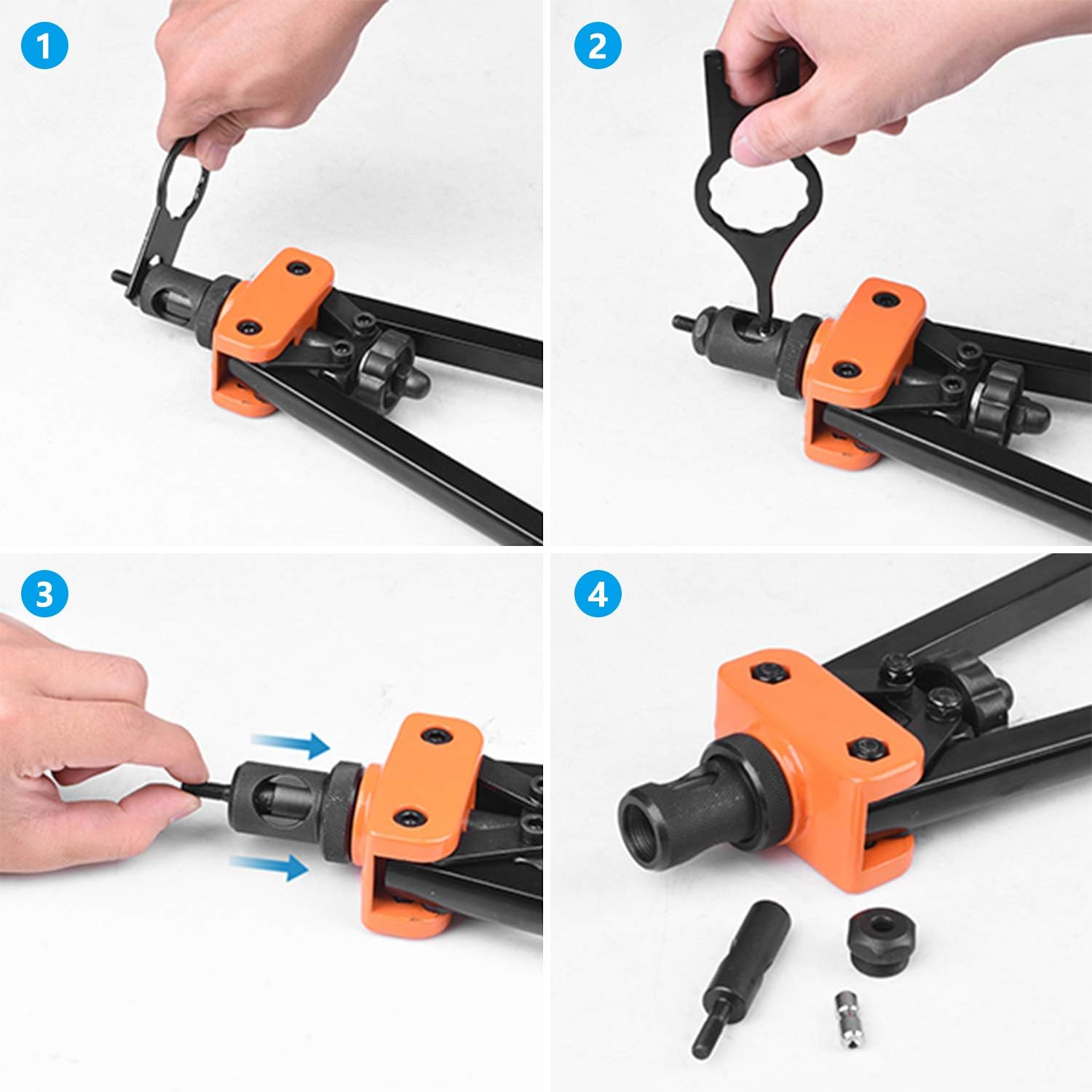 14″ Rivet Nut Tool, Hand Rivet Nut Setter Kit with 6pcs Metric/SAE ...