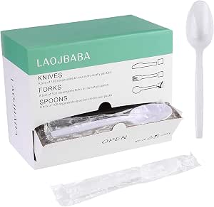 Amazon.com: Disposable Individually Packaged Spoons White 7-Inch ...