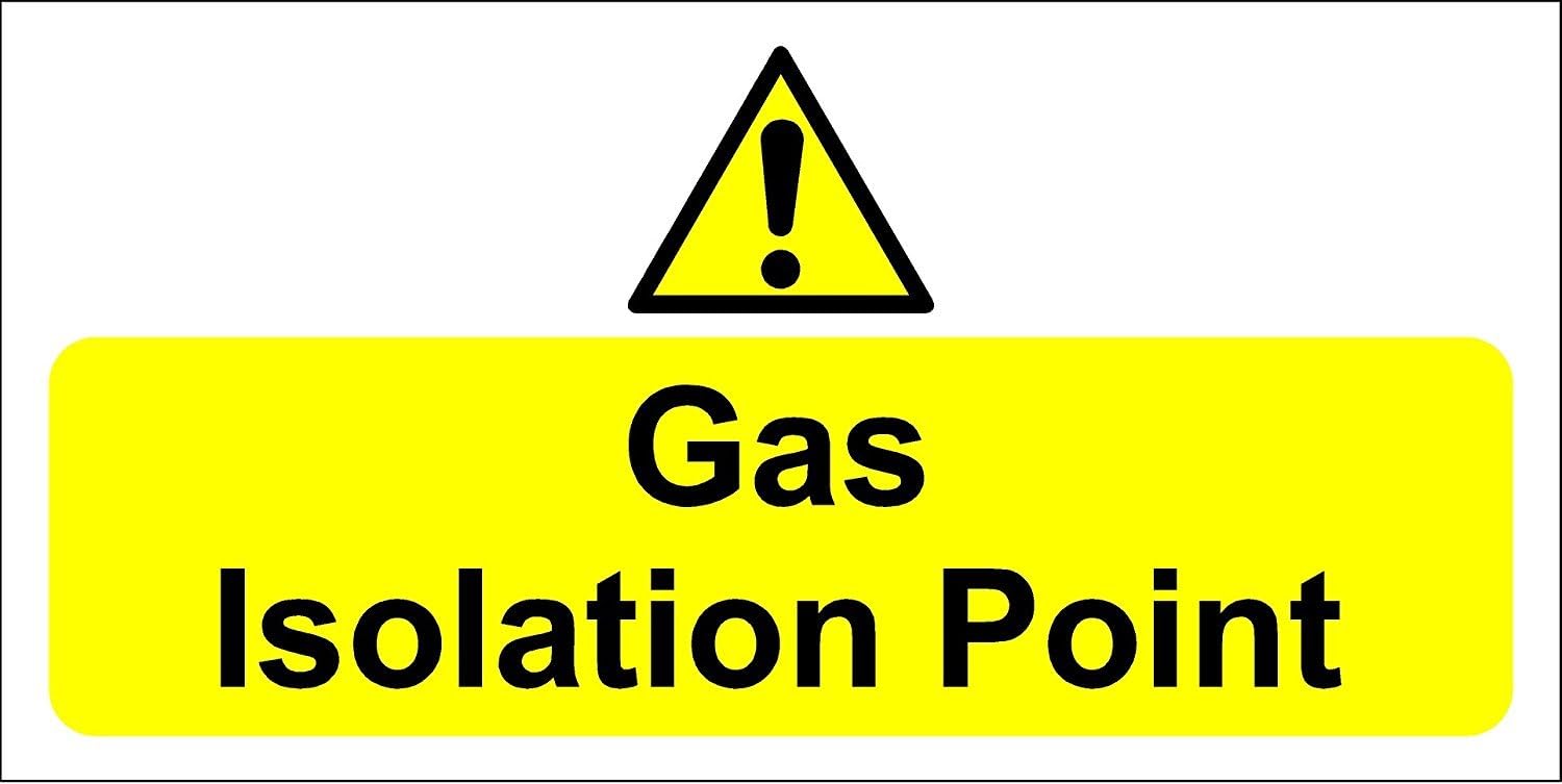 Gas isolation point sign - Self adhesive sticker 200mm x 100mm: Amazon ...