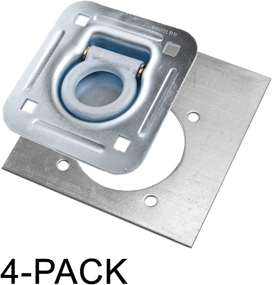 Recessed D-Ring 6,000 lb. Cap. Tiedown w/ Backing Plate - 4 pack ...
