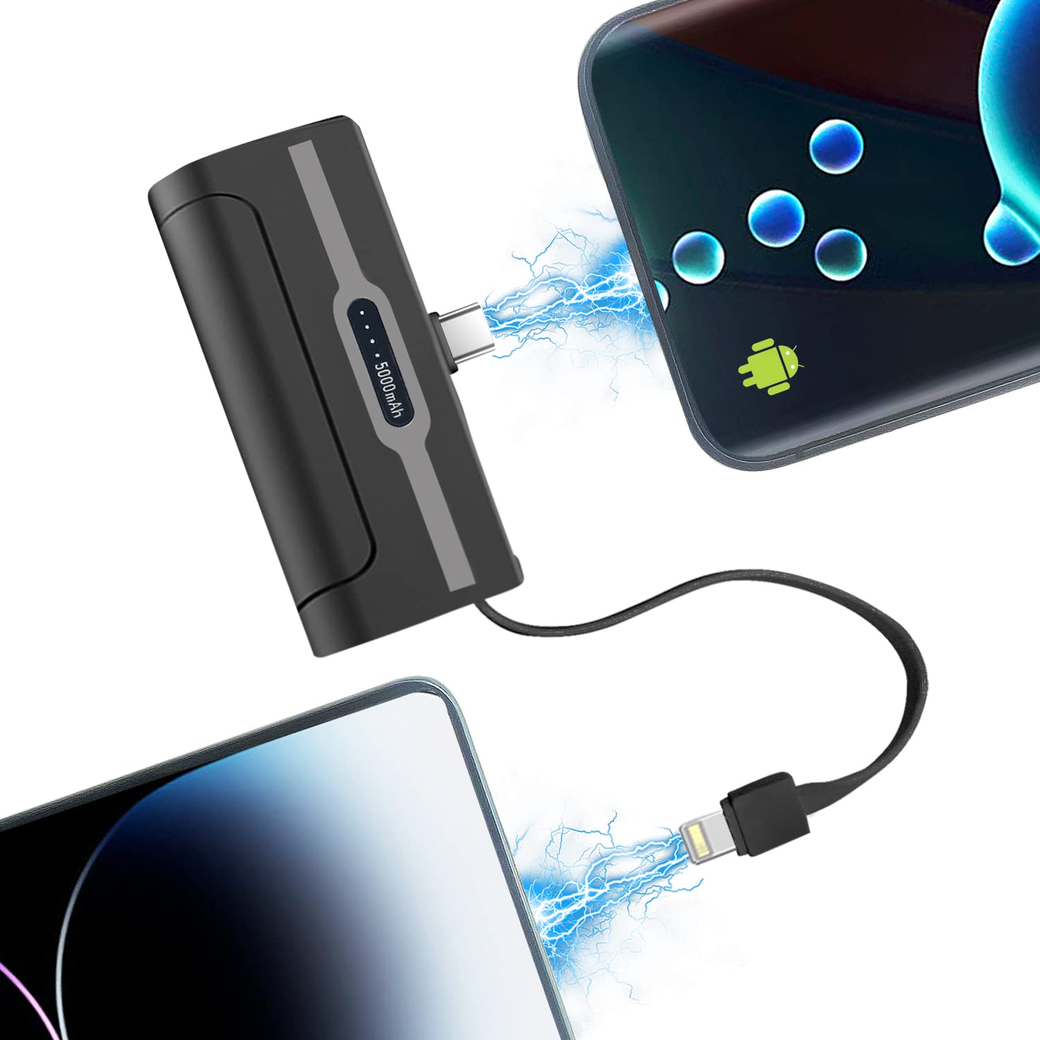 SYSFUN Portable Mini Power Bank Charger for USB C Android Device ...