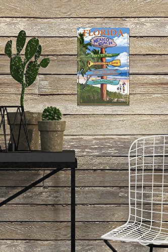 Mexico Beach, Florida, Destinations Sign Birch Wood Wall Sign (10x15 ...