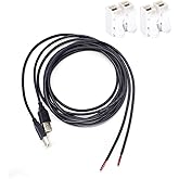 Amazon.com: ELNONE 2PCS USB Female Pigtail 2 Wire,0.3M/1Ft 20AWG USB 2.0 Female Plug to Bare ...