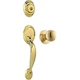 Weiser Powerbolt 3 Polished Brass Keyless Entry Door Lock/Deadbolt Lock, 10-Button Keypad Door ...