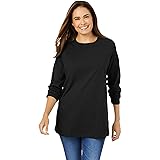Amazon.com: Woman Within Women's Plus Size Perfect Long-Sleeve Mockneck ...