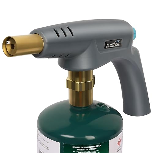 BLUEFIRE Powerful Propane Torch Head, Trigger Start Mapp Gas Turbo ...