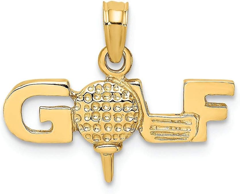 Amazon.com: Finejewelers 14k Yellow Gold Solid Polished Golf Charm: Jewelry