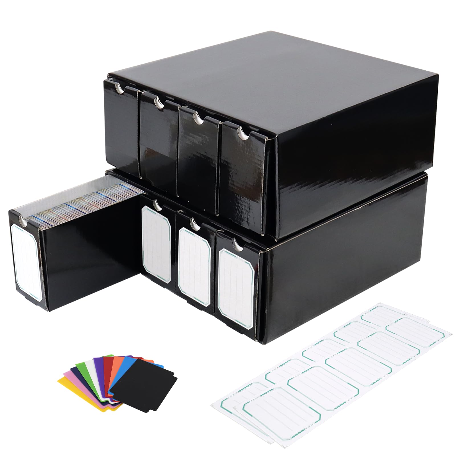 DERZIFUN Trading Card Storage Box, 1000 Count, 8 Pack Cardboard Sports ...