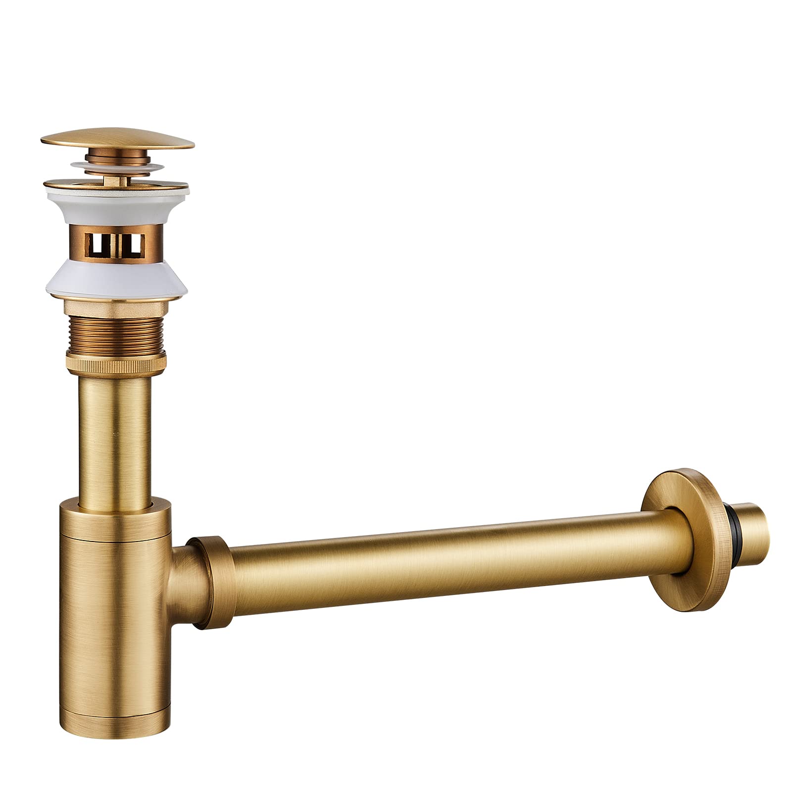 MENATT Bathroom Sink P-Trap Complete Set, Solid Brass 1-1/4 Bottle Trap ...