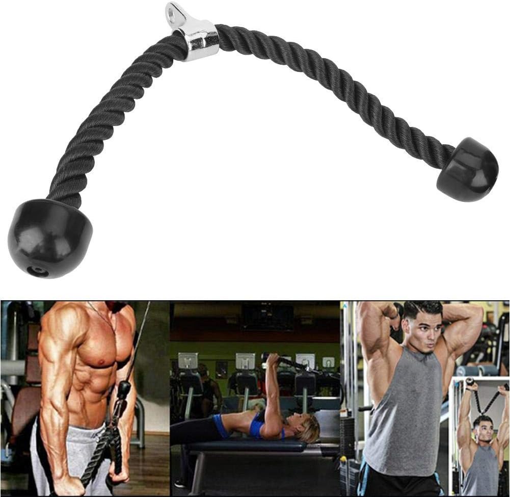 Keenso Gym Muscle Pull Rope, Black Nylon Biceps Triceps Muscle Pull ...