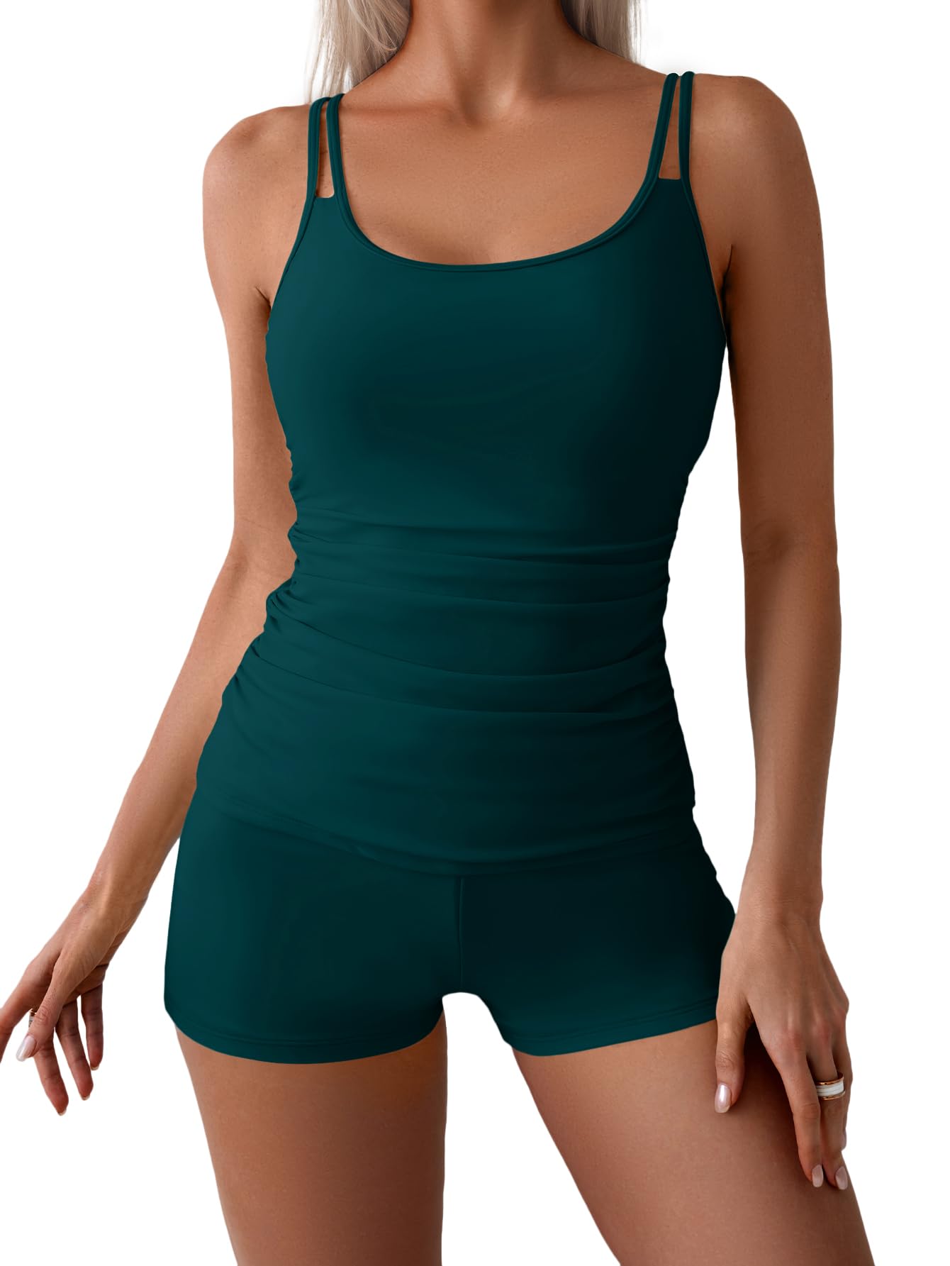 Eomenie Women's Swimsuit Tankini Set Modest Tummy Control Slimming ...