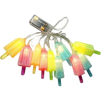 Amazon.com: fantastic me Colorful Ice Cream Popsicle 10 LED 5ft String ...