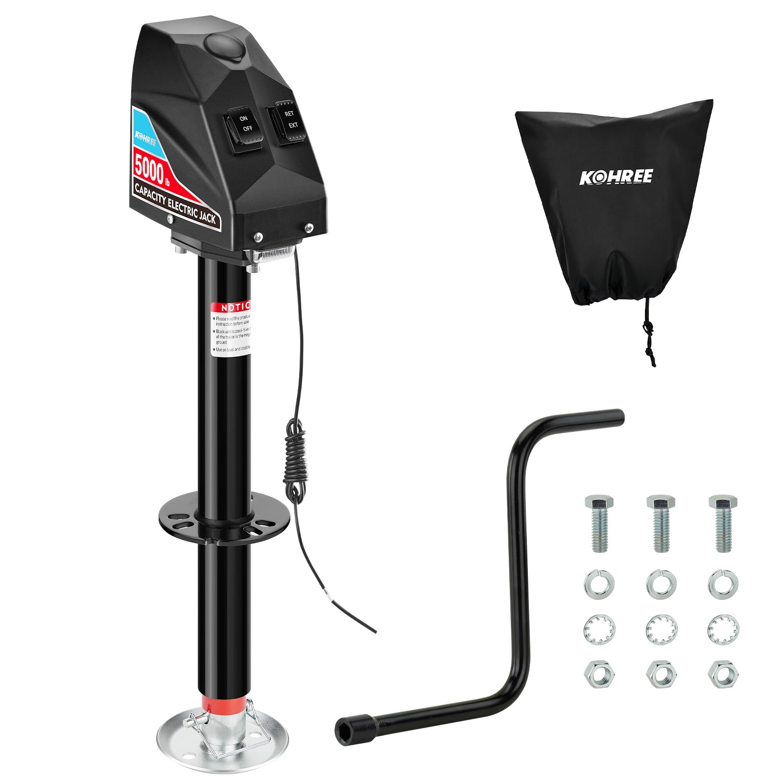 Kohree Electric Trailer Jack 5000lbs, Heavy Duty A-Frame Electric Power ...