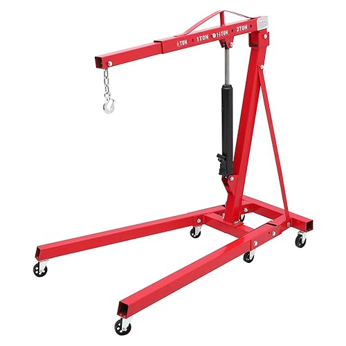 TROPOW 2 Ton Engine Hoist, Mobile Hydraulic Engine Crane with 6 Wheels ...