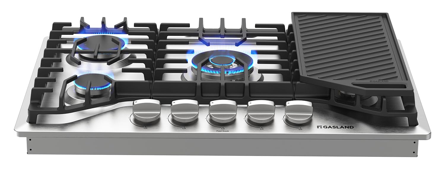 GASLAND 30 Inch Gas Cooktop, PRO GH3305SF 5 Burner Gas Stovetop with ...