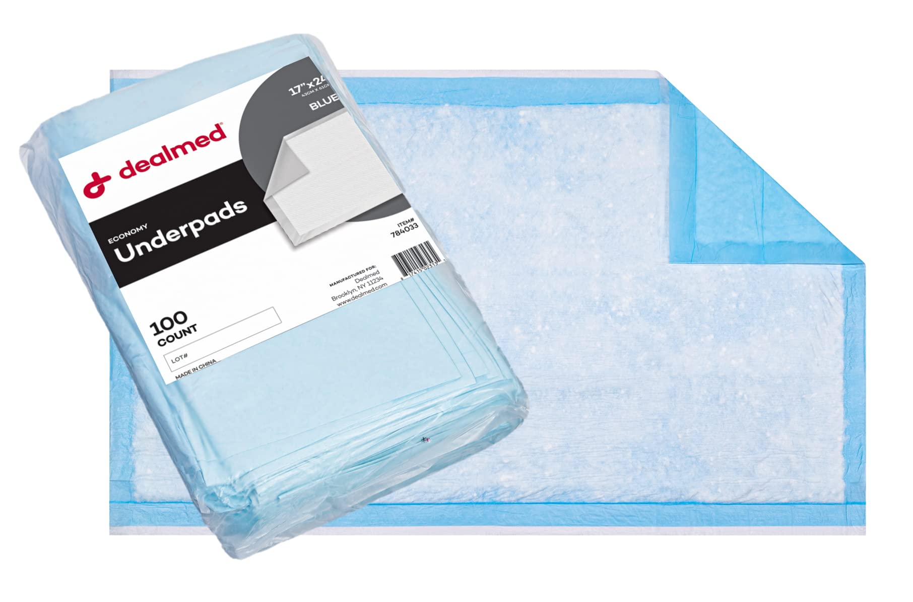 Dealmed (100 Count) Economy Absorbency Disposable Underpads 2-Ply ...