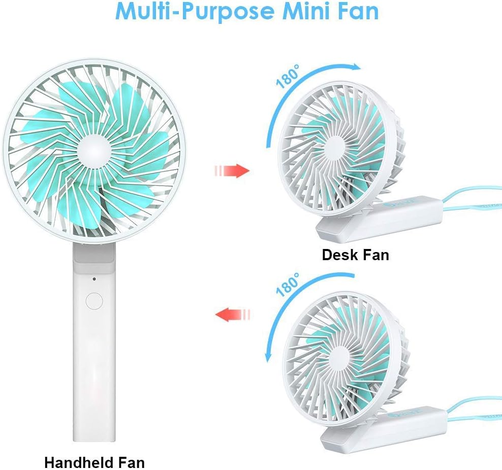 Small Handheld Fan, USB Portable Folding Electric Fan, Foldable Mini ...