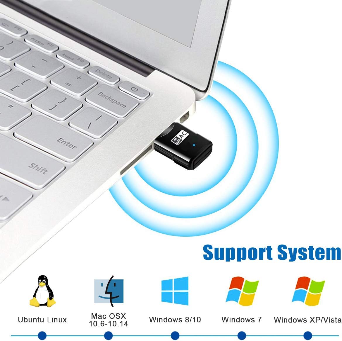 Maxesla WiFi Dongle for PC, Mini Blazing Fast AC600Mbps USB Wifi ...