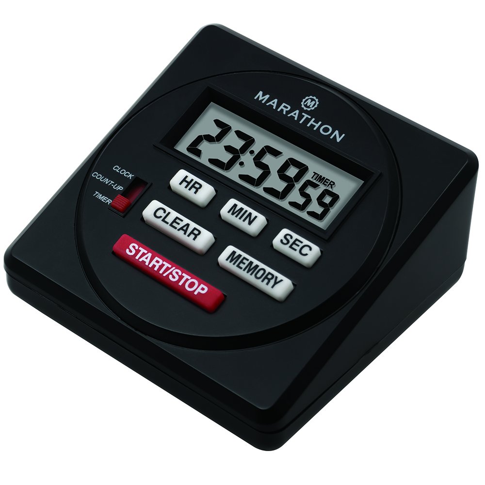 MARATHON TI080001BK Large Digital 24 Hour Timer with Countdown, Count ...