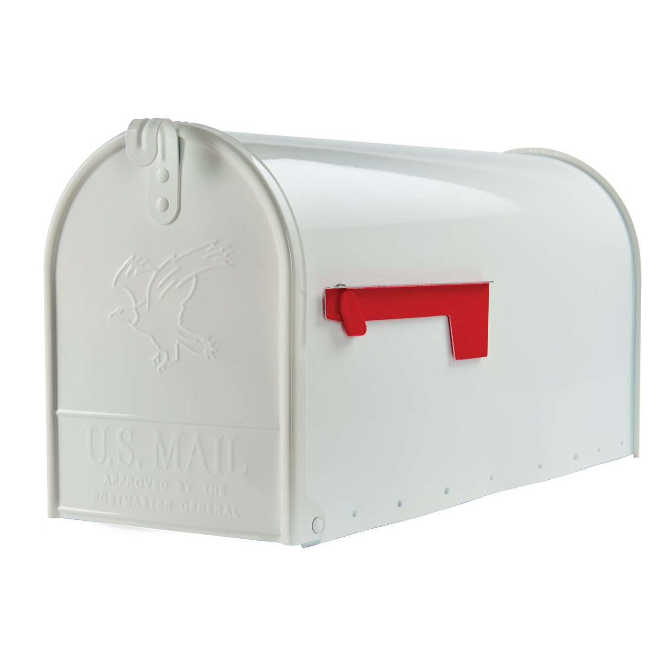 White Mailbox Jumbo Extra Large Steel Heavy Duty Post-Mount Postal ...