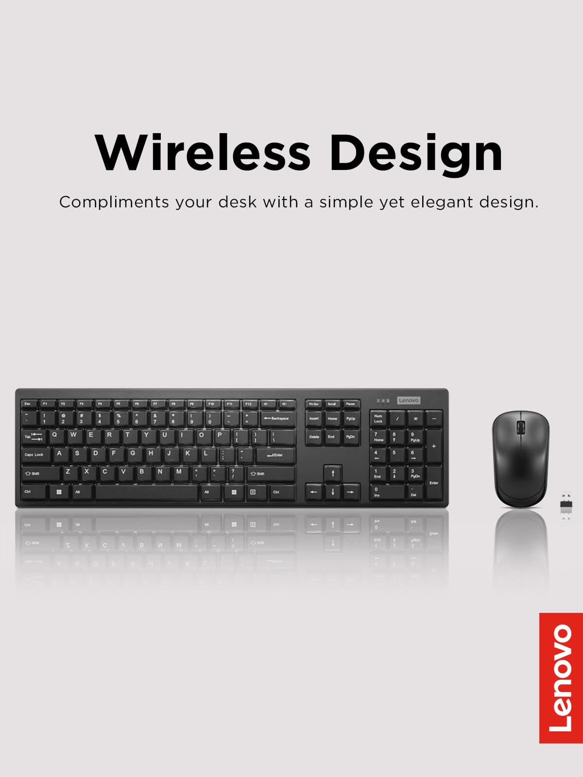 Mua Lenovo 100 Wireless Keyboard and Mouse Combo – Cordless Set with ...