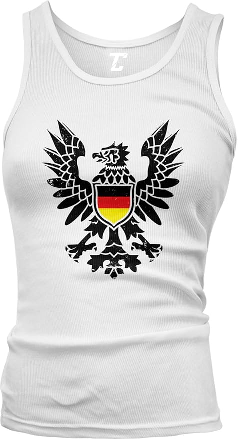 Amazon.com: German Black Eagle - Deutschland Crest Juniors Tank Top ...