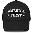 America First Hat (Embroidered Cotton Dad Cap) USA Patriot, July 4th ...