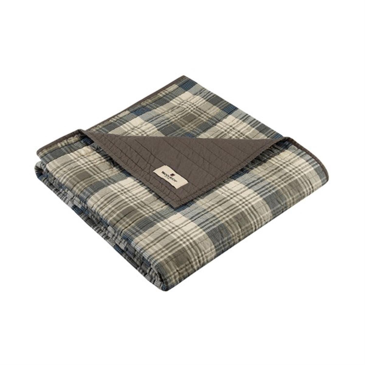 Woolrich Luxury Quilted Throw - Cabin Lifestyle, Patchwork with Moose ...