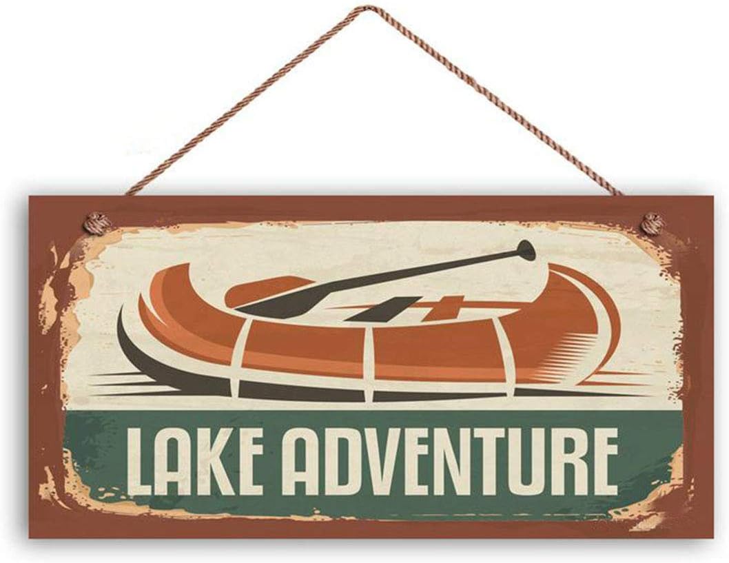 "Lake Adventure" Sign 6" x 12" Sign, The Great Outdoors Sign, Rustic ...