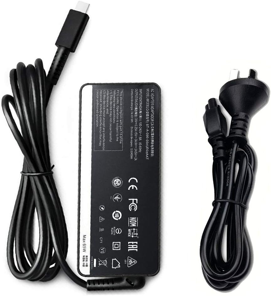 65W USB-C Type C Laptop Charger AC Adapter Power for Lenovo ThinkPad ...