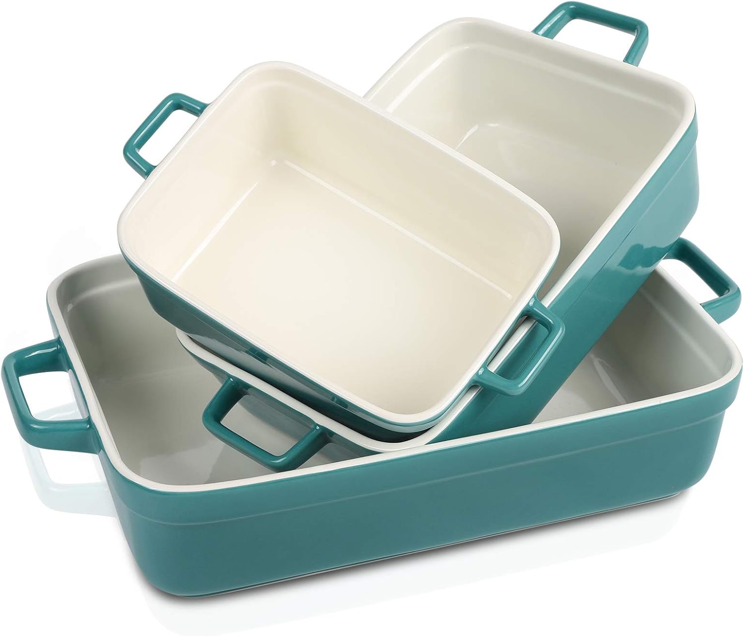 Fairylove Large Thickened Bakeware Set of 3, 13.5 Inch Ceramic Baking ...