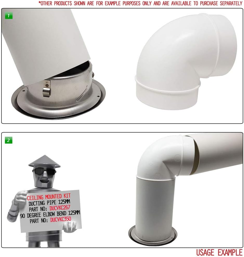 Kair Ceiling Valve 125mm – 5 inch Stainless Steel Adjustable Supply and ...