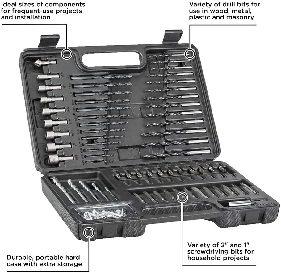 Black + Decker BDA91109 combinación juego de accesorios, 109-piezas
