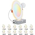 TORCHSTAR 12-Pack 6 Inch 5CCT LED Recessed Lighting with Night Light ...