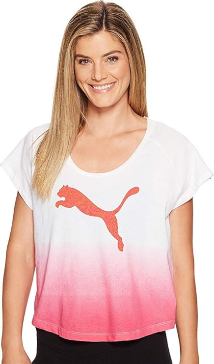 PUMA Camiseta feminina de verão, Puma branco, M | Amazon.com.br