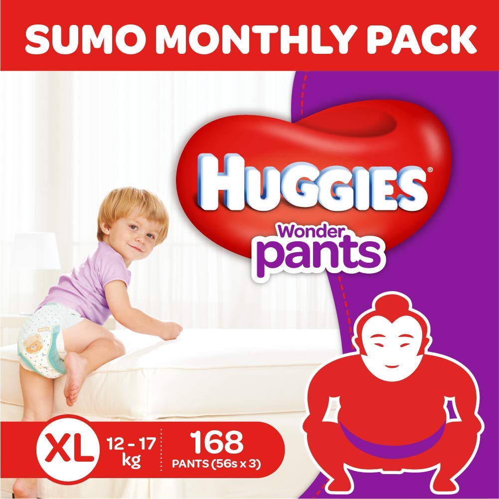 47% Off : Huggies Wonder Pants Diapers Sumo Pack, Extra Large (168 ...
