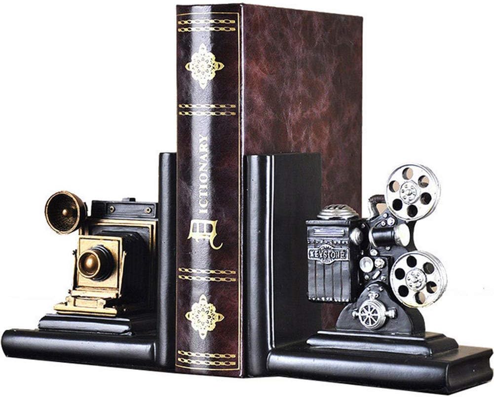 E-isata Shelf Book Ends Camera Movie Projector Bookends Heavy Vintage ...