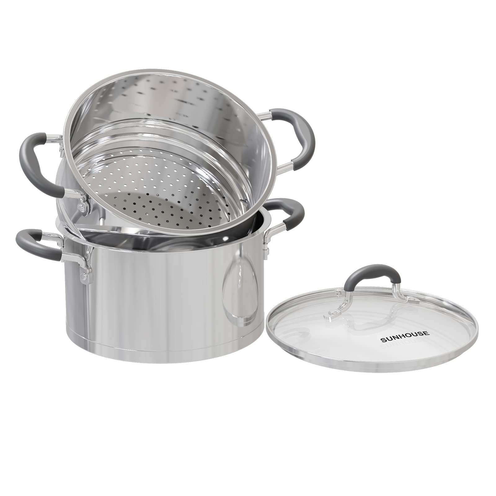 Mua 3 Quart Multipurpose Stock Pot and Steamer Pot with PFOA-free,18/10 ...