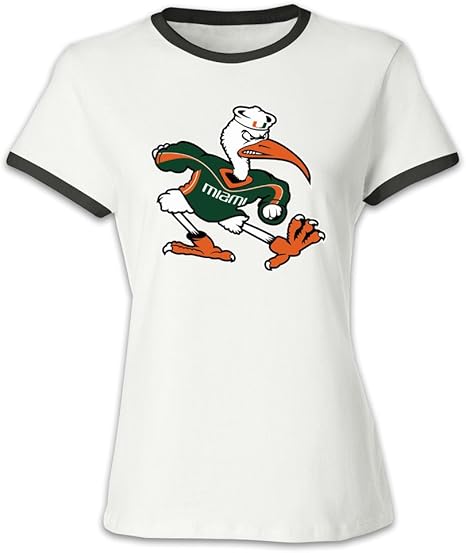 Women's Miami Hurricanes Apparel Sebastian The Ibis V-Neck Tee With ...